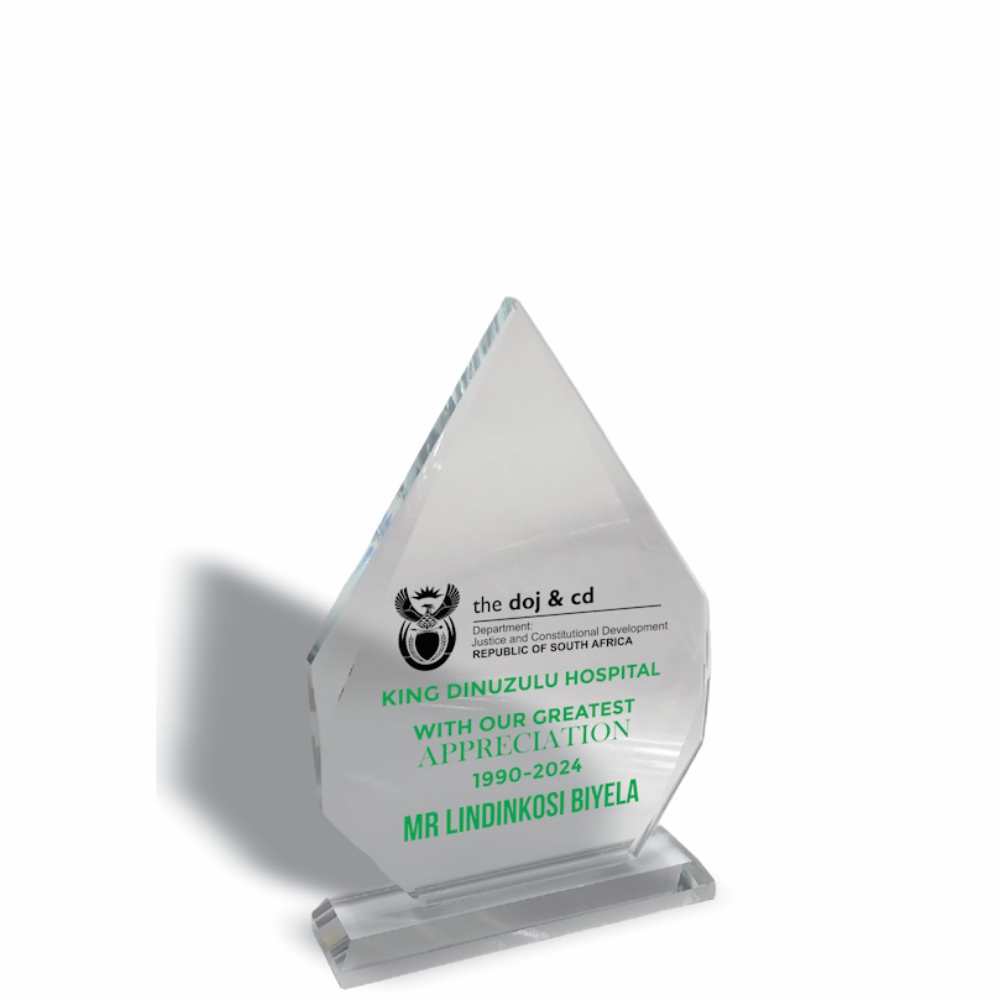 DIAMOND GLASS TROPHY 160MM - Trophy Guy