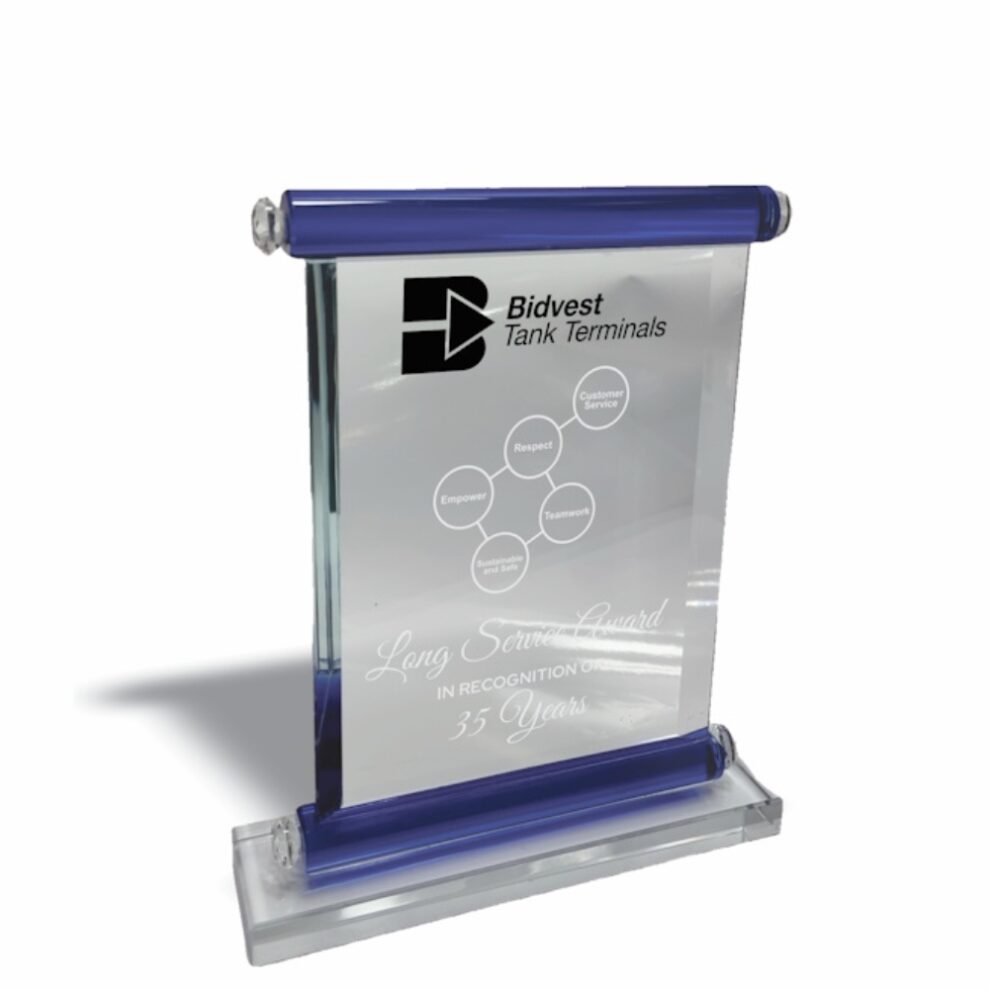 Glass Trophies - engraved glass awards for events