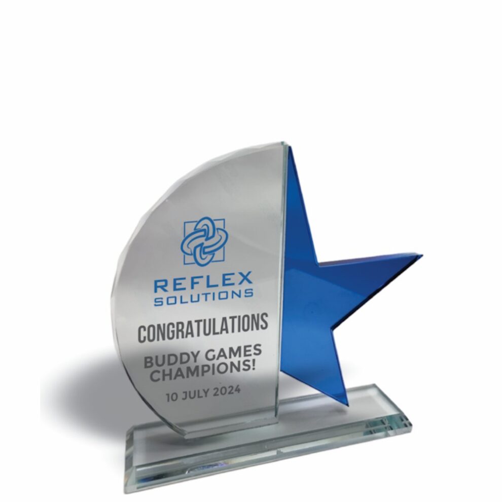 Glass Trophies - engraved glass awards for events